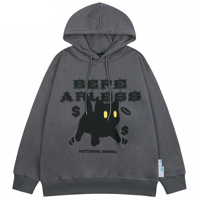 "Scared Kat" Unisex Men Women Streetwear Graphic Hoodie