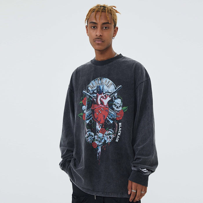 "Red Rose" Unisex Men Women Streetwear Graphic Sweatshirt