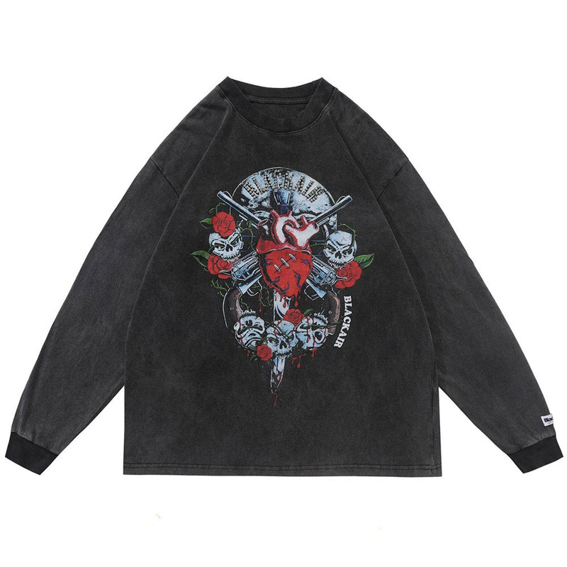 "Red Rose" Unisex Men Women Streetwear Graphic Sweatshirt
