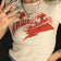 "Red Waves" Women Vintage Short Sleeve Graphic T-Shirt