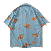 "Red Dragon" Unisex Men Women Streetwear Graphic Button Shirt