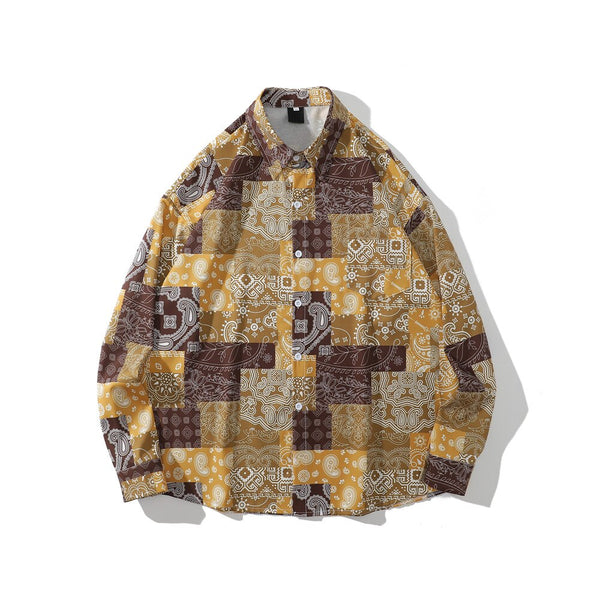 "Purple Legacy" Unisex Men Women Streetwear Graphic Button Shirt