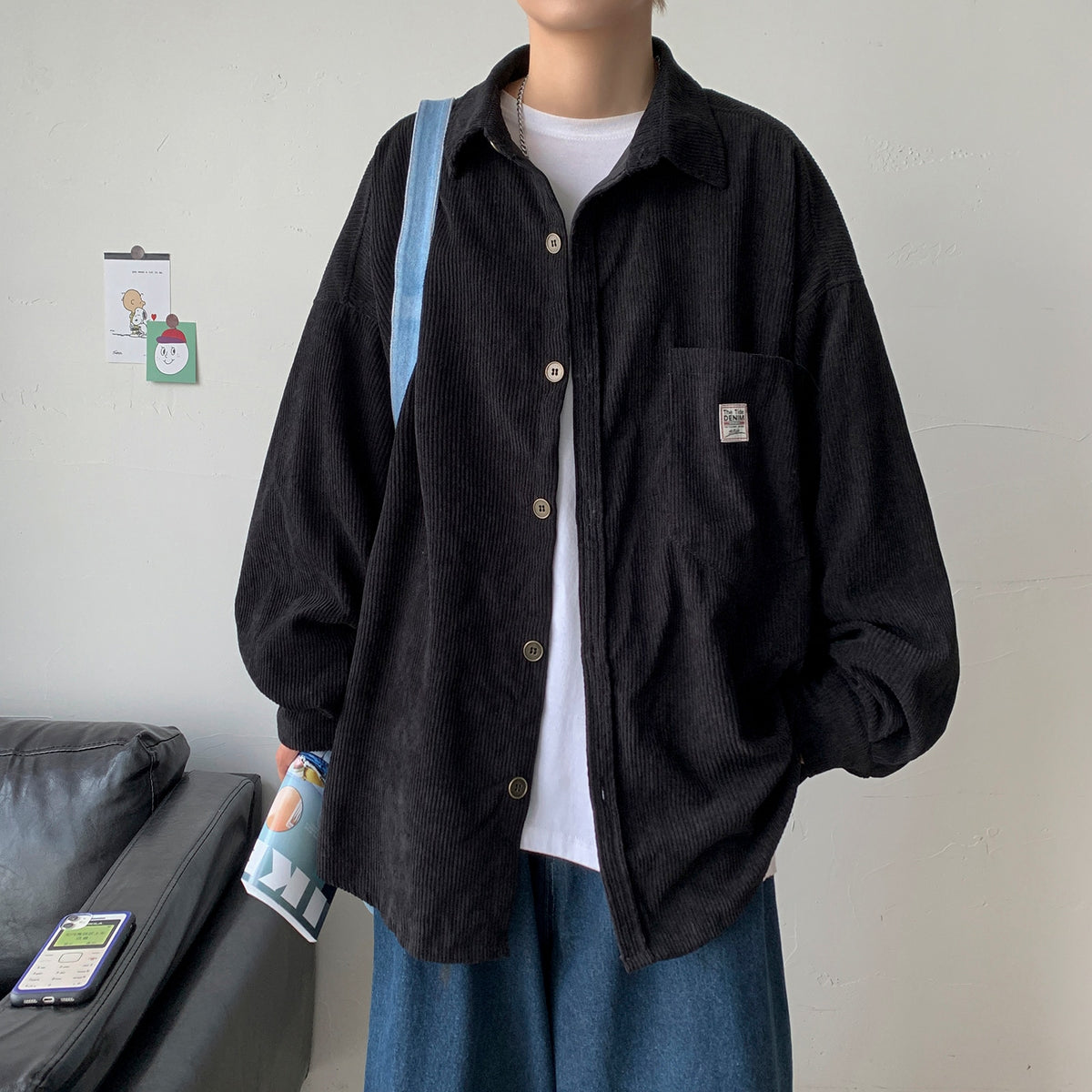 "Open" Unisex Men Women Streetwear Graphic Button Up - Daulet Apparel