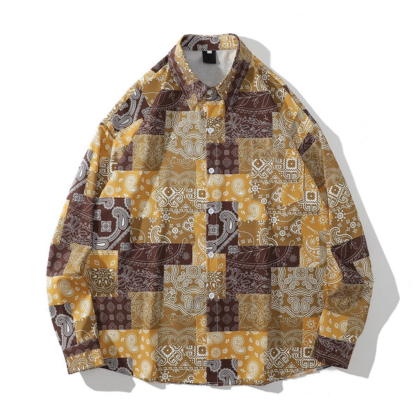 "Purple Legacy" Unisex Men Women Streetwear Graphic Button Shirt