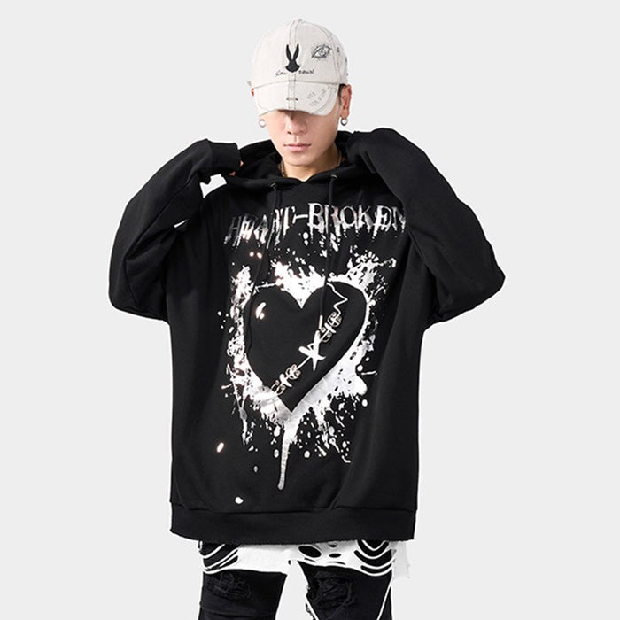 "Broken Heart" Unisex Men Women Streetwear Graphic Hoodie