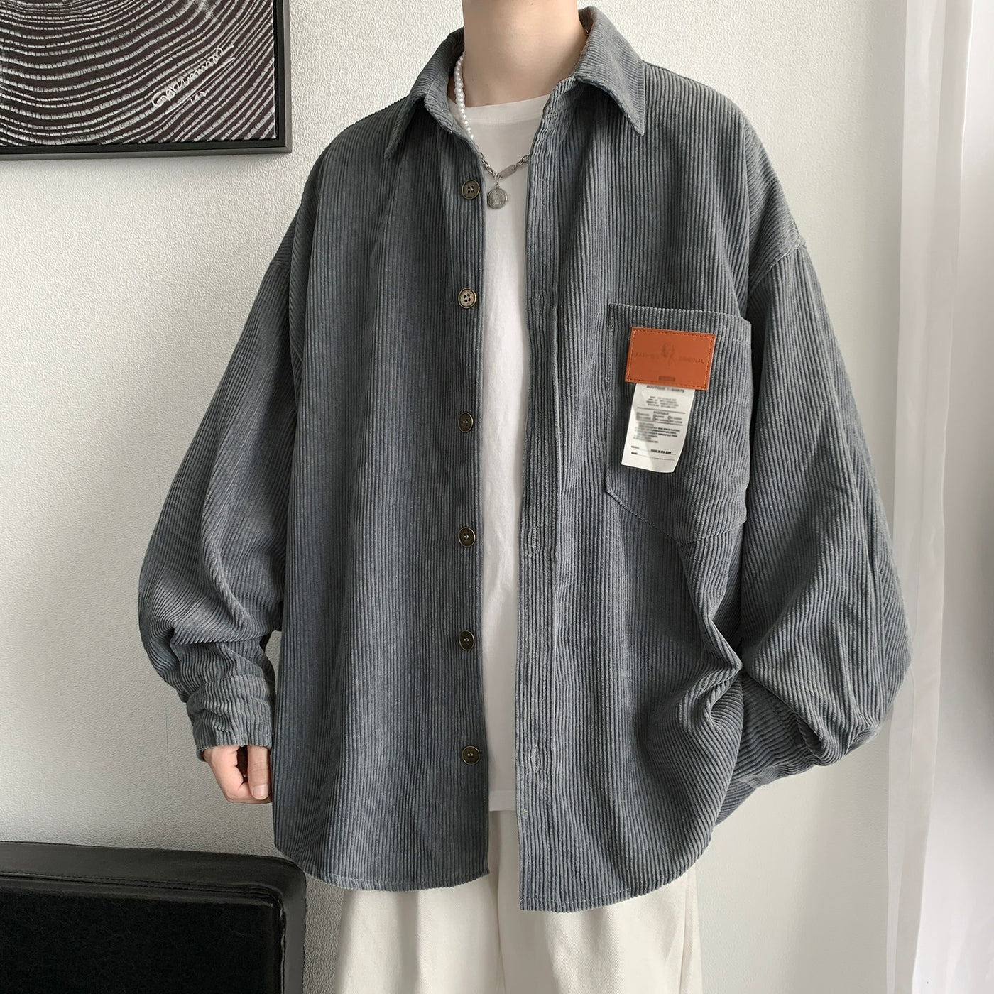 "Open" Unisex Men Women Streetwear Graphic Button Up - Daulet Apparel