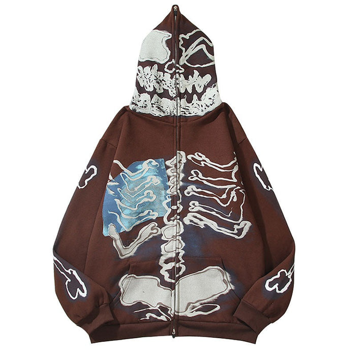 "Blue Bones" Unisex Men Women Streetwear Graphic Hoodie