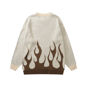 "Fire Flame" Unisex Men Women Streetwear Graphic Sweater