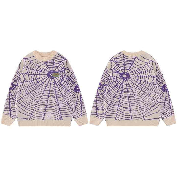 "Spider Web" Unisex Men Women Streetwear Graphic Sweater