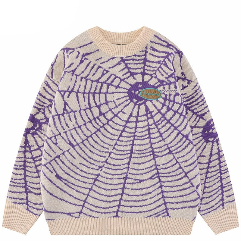 "Spider Web" Unisex Men Women Streetwear Graphic Sweater