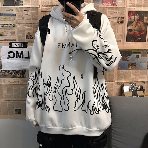 "White Flame" Unisex Men Women Streetwear Graphic