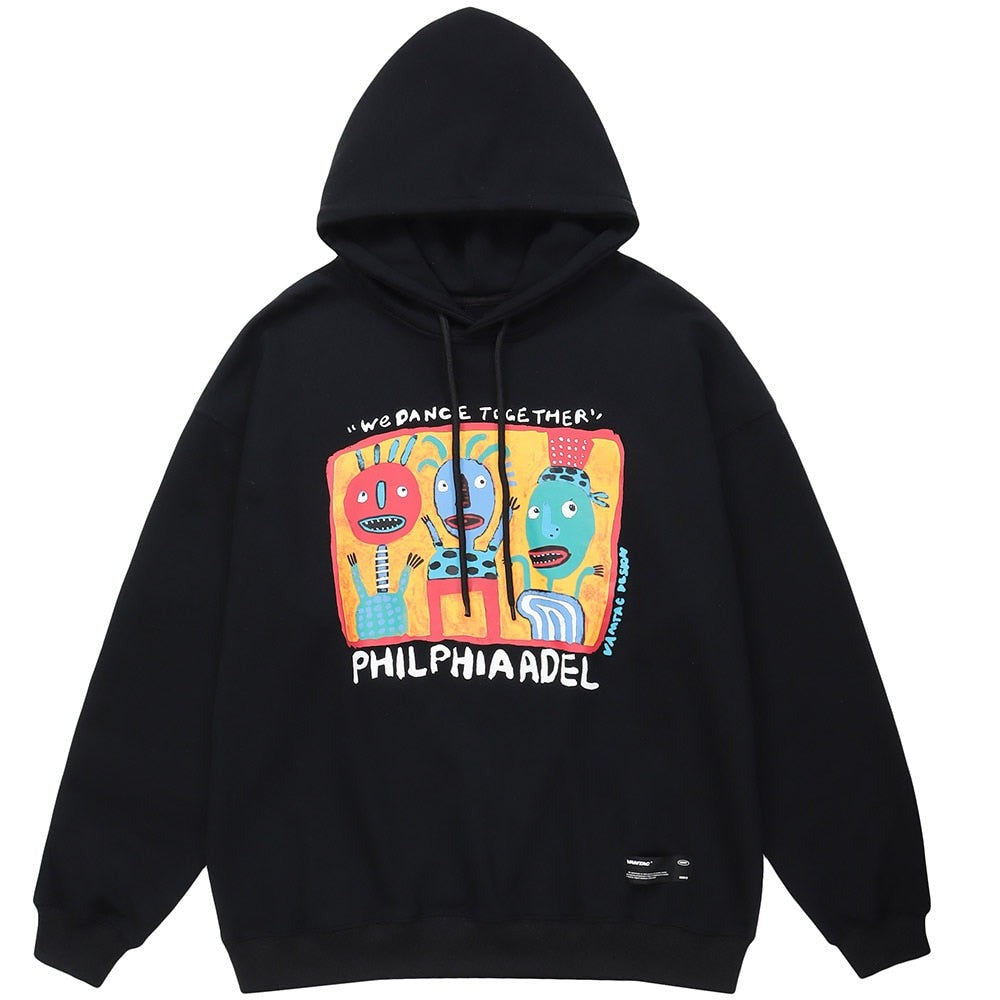 "Trio" Unisex Men Women Streetwear Graphic Hoodie - Daulet Apparel