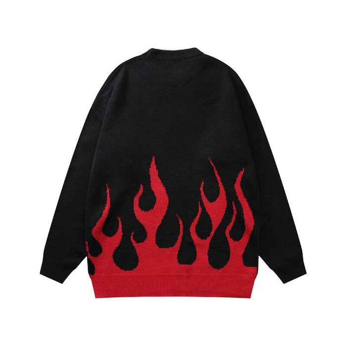 "Fire Flame" Unisex Men Women Streetwear Graphic Sweater