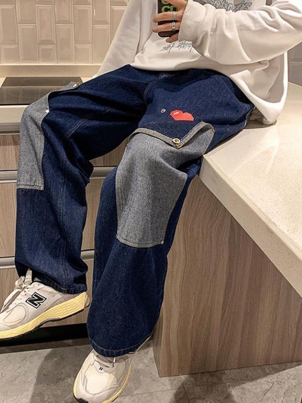 "Love Games" Unisex Men Women Streetwear Denim Jeans