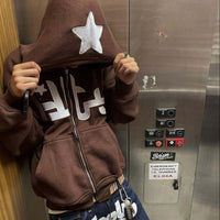 "Star" Zip Up Unisex Men Women Streetwear Graphic