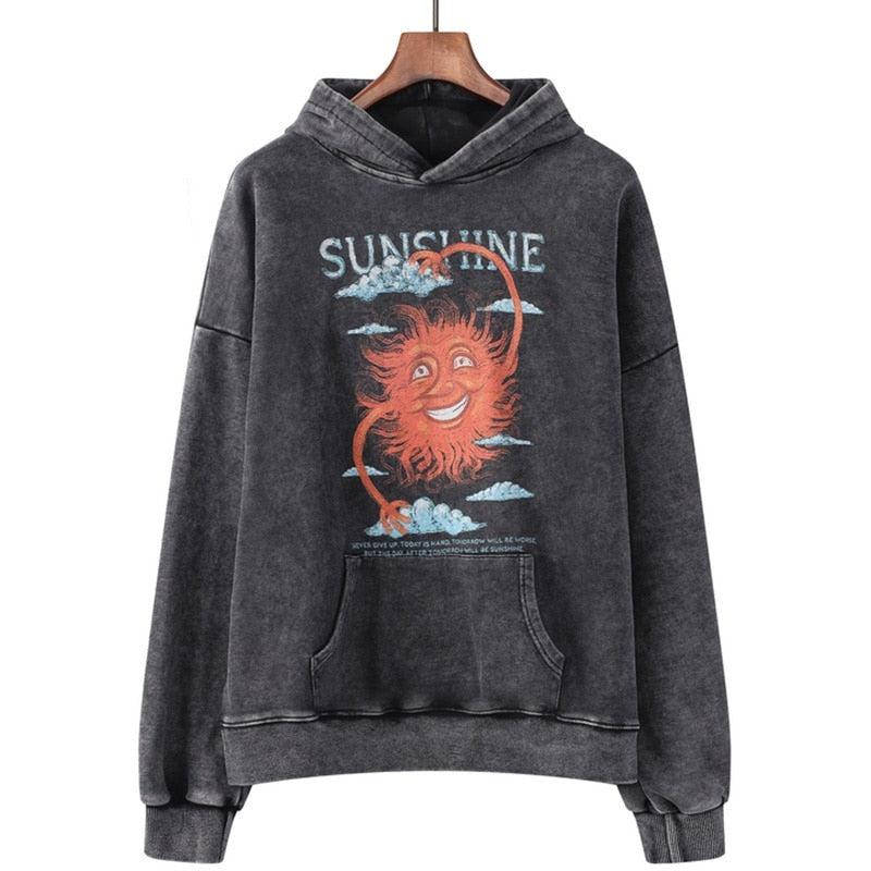 "Sunshine" Unisex Men Women Streetwear Graphic Hoodie - Daulet Apparel