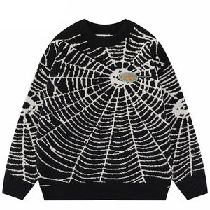 "Spider Web" Unisex Men Women Streetwear Graphic Sweater