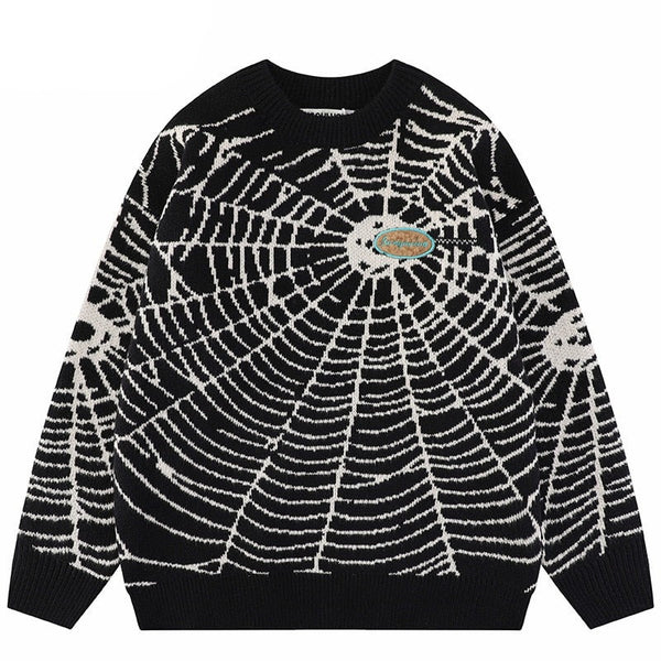 "Spider Web" Unisex Men Women Streetwear Graphic Sweater