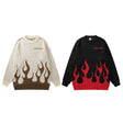 "Fire Flame" Unisex Men Women Streetwear Graphic Sweater