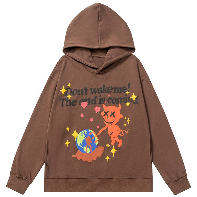 "Wake Me" Unisex Men Women Streetwear Graphic Hoodie - Daulet Apparel