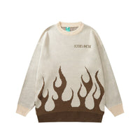 "Fire Flame" Unisex Men Women Streetwear Graphic Sweater