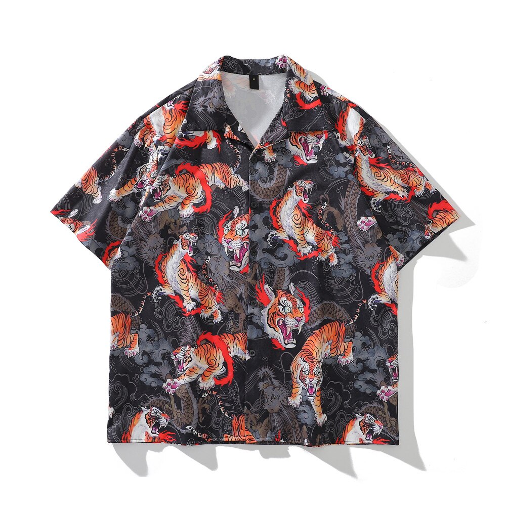 "Fury" Unisex Men Women Streetwear Graphic Button Up Shirt