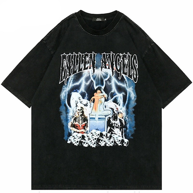 "Fallen Angels" Unisex Men Women Streetwear Graphic T-Shirt